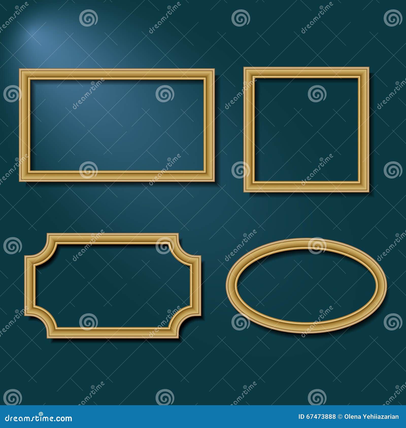 Set of Picture Frames on a Dark Background. Stock Illustration ...