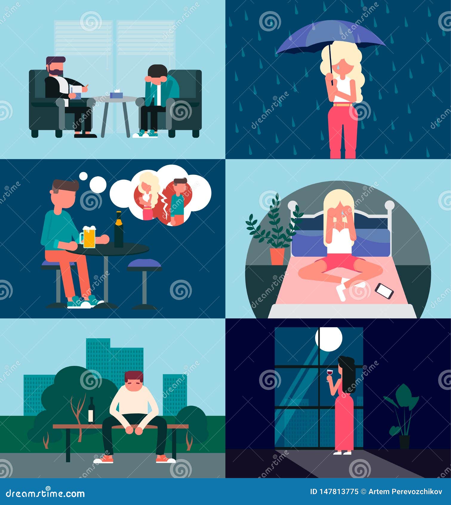 A Set of Pictures on the Theme of the Loss of a Loved One. Parting ...