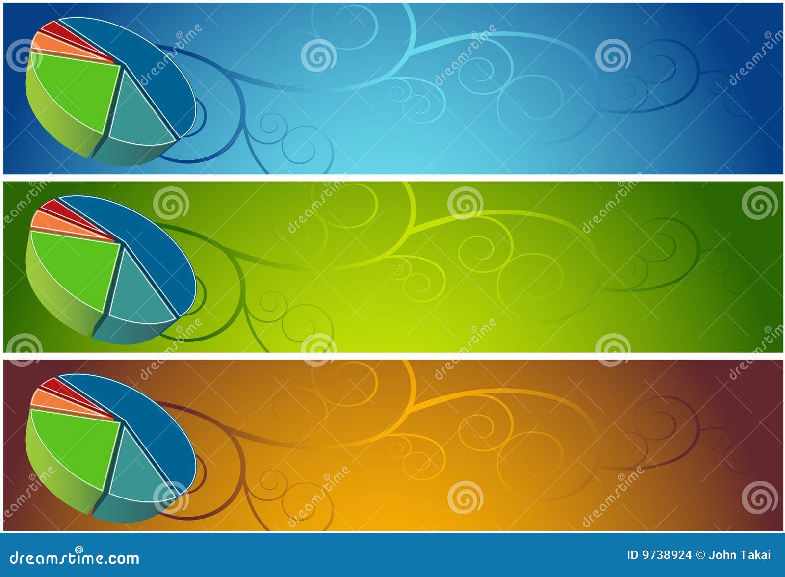 Set of Pie Chart Backgrounds Stock Vector - Illustration of element ...