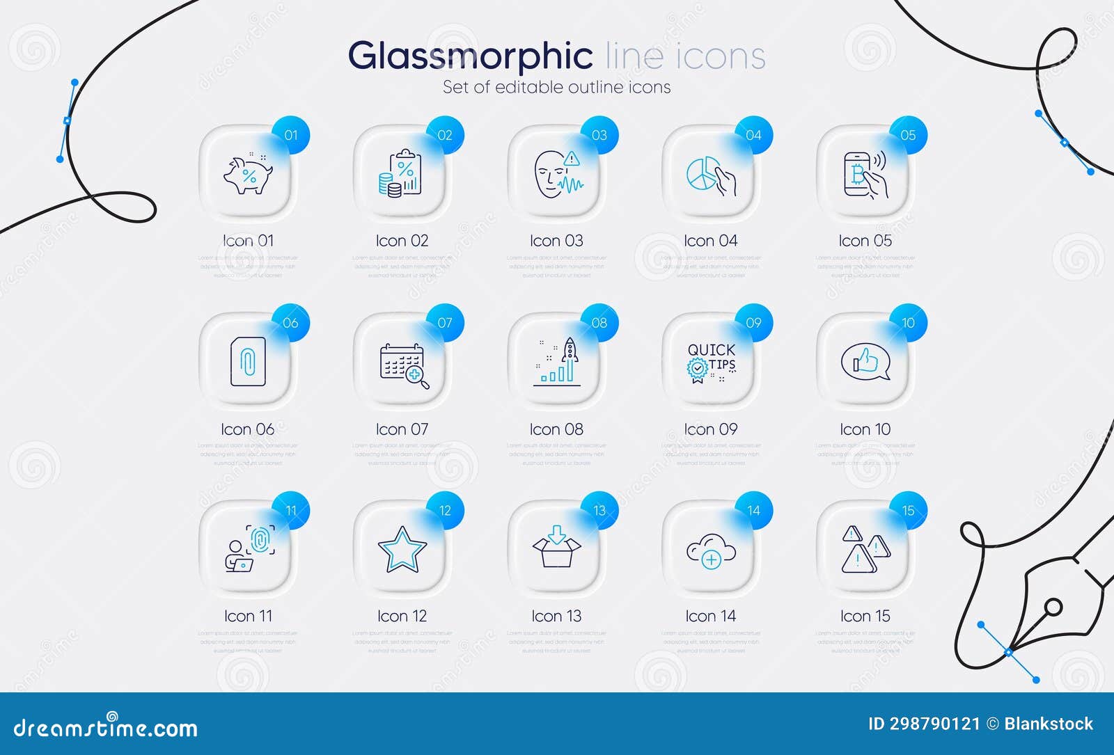 Set of Pie Chart, Development Plan and Star Line Icons for Web App ...