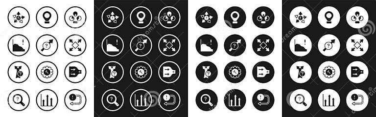 Set Pie Chart Infographic, Arrow, Financial Growth Decrease, Many Ways Directional Arrow ...