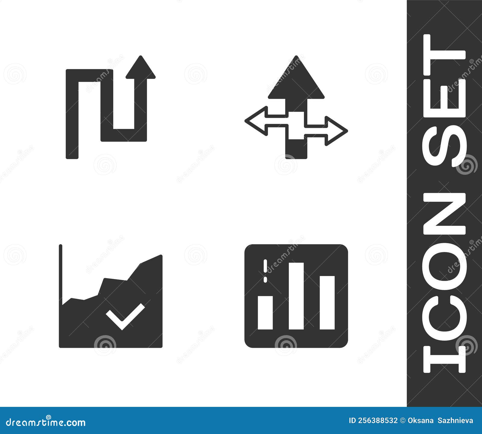 Set Pie Chart Infographic, Arrow, Financial Growth Increase and Icon. Vector Stock Illustration ...
