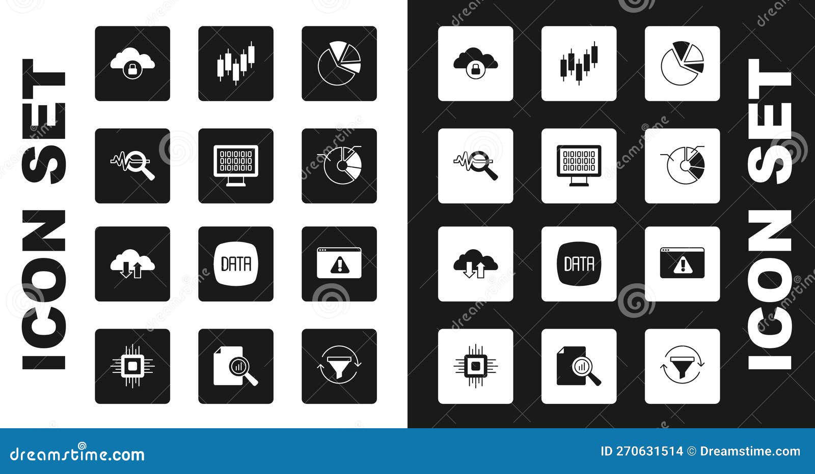 Set Pie Chart Infographic, Binary Code, Search Data Analysis, Cloud ... Set Pie Chart Infographic, Binary Code, Search Data Analysis, Cloud ...