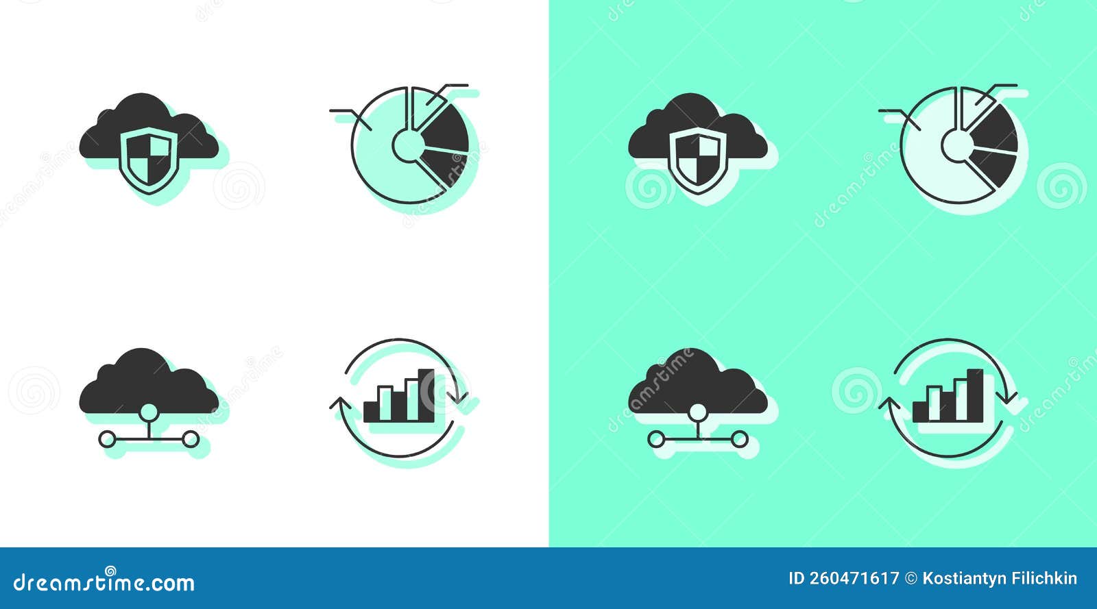 Set Pie Chart Infographic, Cloud and Shield, Network Cloud Connection ... Set Pie Chart Infographic, Cloud and Shield, Network Cloud Connection ...