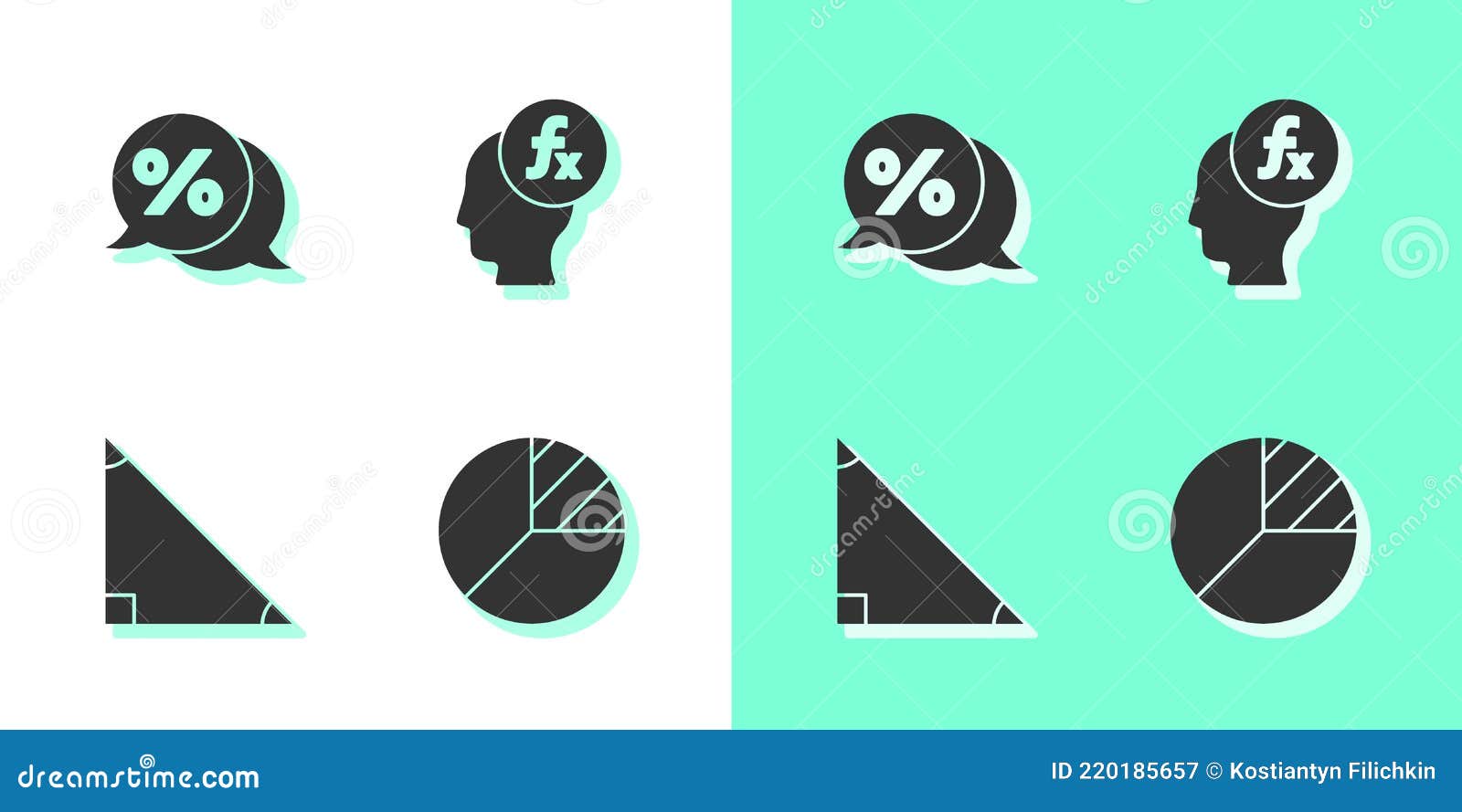 Set Pie Chart Infographic, Discount Percent Tag, Triangle Math and ...