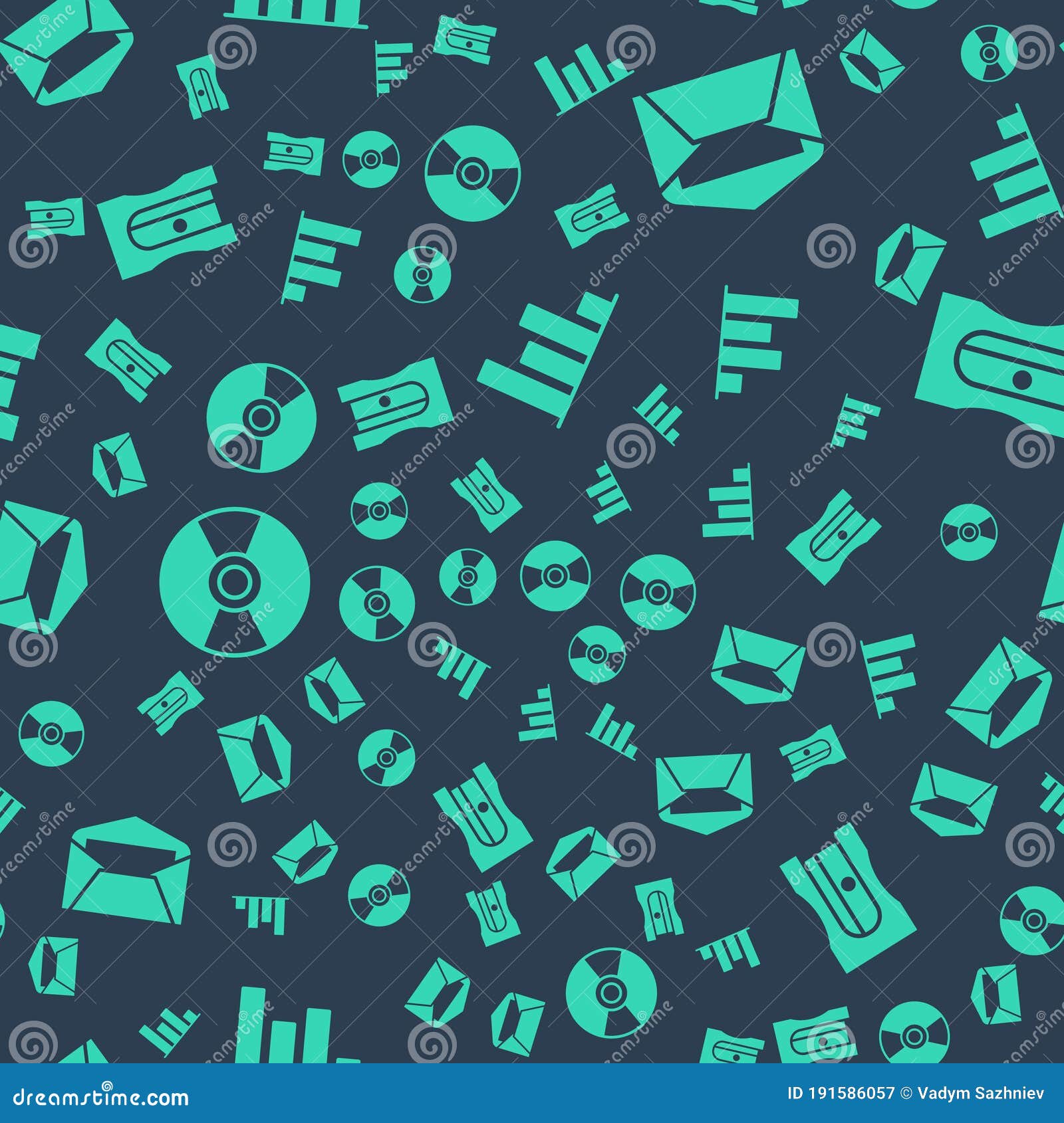 Set Pie Chart Infographic, Envelope, CD Or DVD Disk And Pencil ...