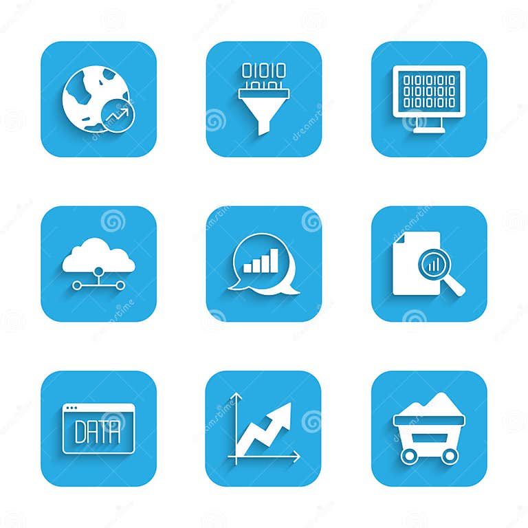 Set Pie Chart Infographic, Financial Growth, Coal Mine Trolley, Document with, Data Analysis ...