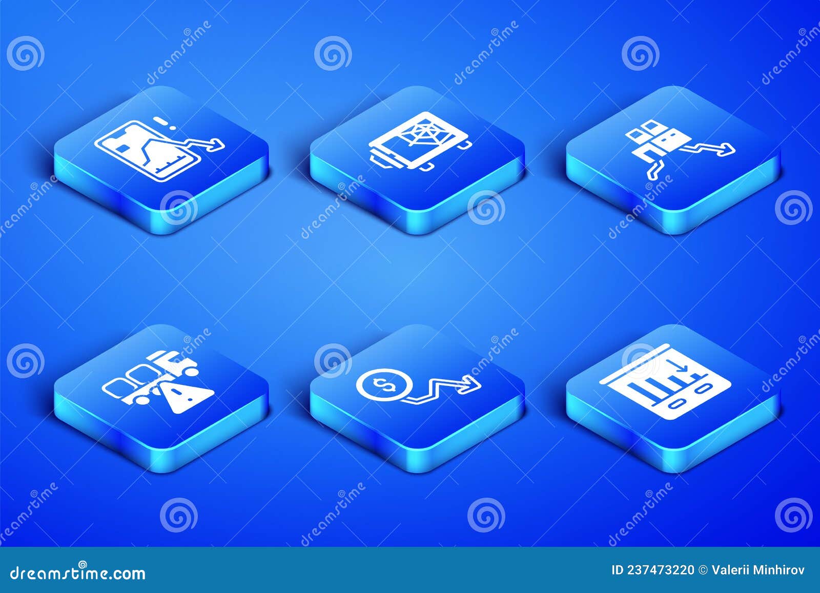 Set Pie Chart Infographic, Mobile Stock Trading, Dollar Rate Decrease, Stop Delivery Cargo Truck ...