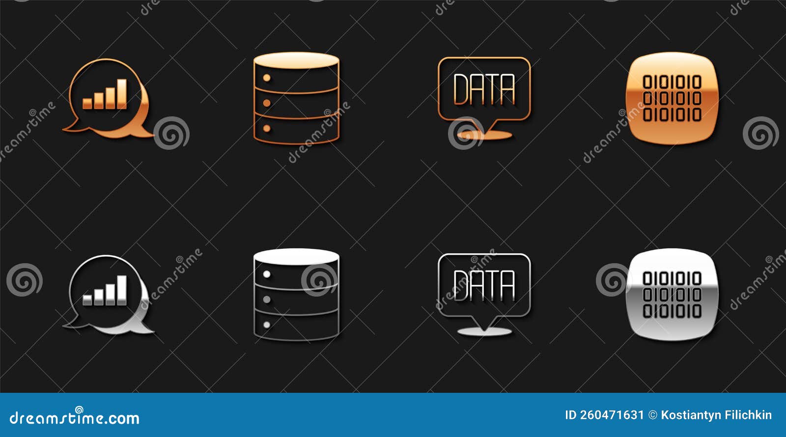 Set Pie Chart Infographic, Server, Data Analysis and Binary Code Icon ... Set Pie Chart Infographic, Server, Data Analysis and Binary Code Icon ...