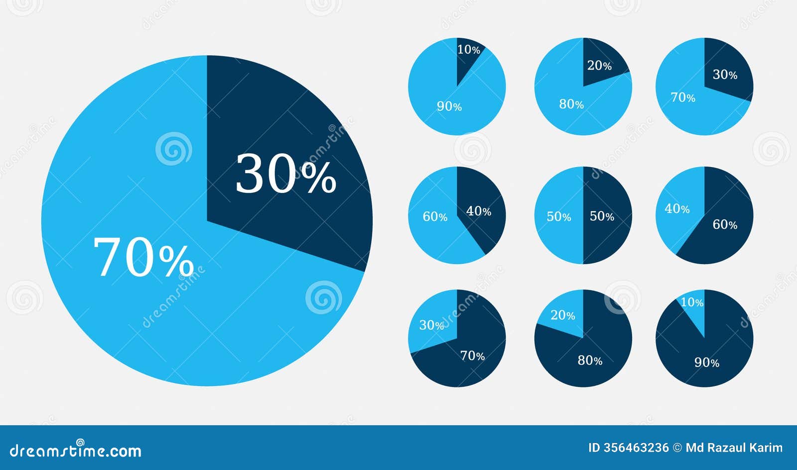 20 Set Pie Chart Percentage Graph Design, Infographic Vector 3d Pie ...