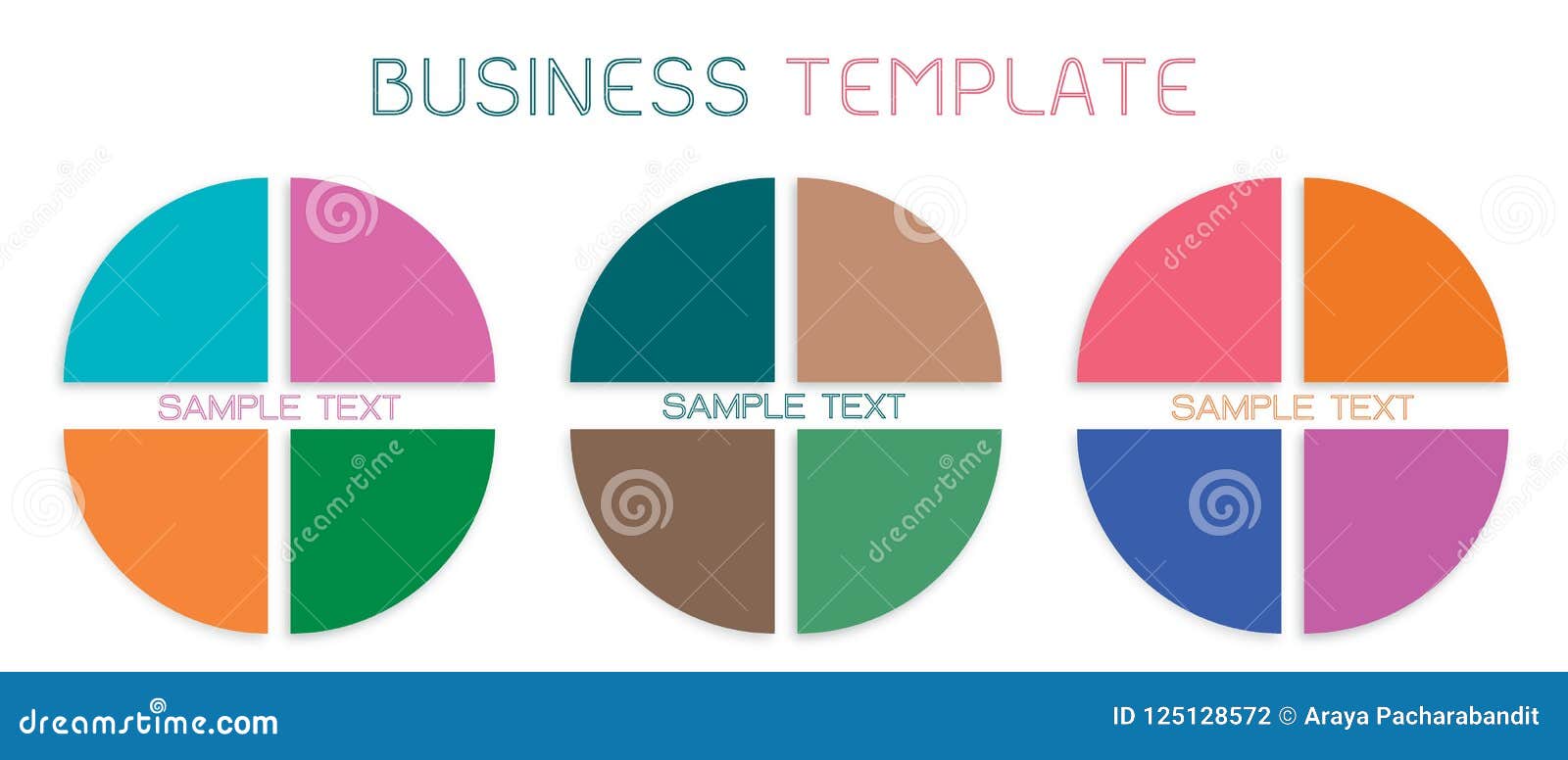 Set of Pie Chart Templates for Business Concepts Stock Vector ...