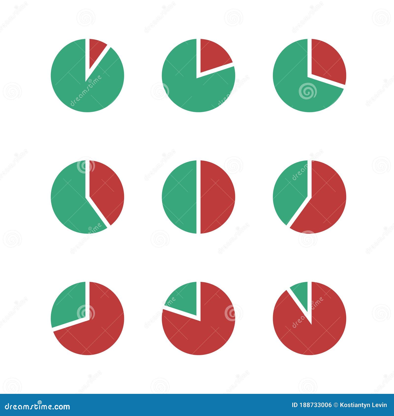 Set Of Pie Charts Percentage. Pie Graph Diagram, Circle Round Chart ... Set Of Pie Charts Percentage. Pie Graph Diagram, Circle Round Chart ...