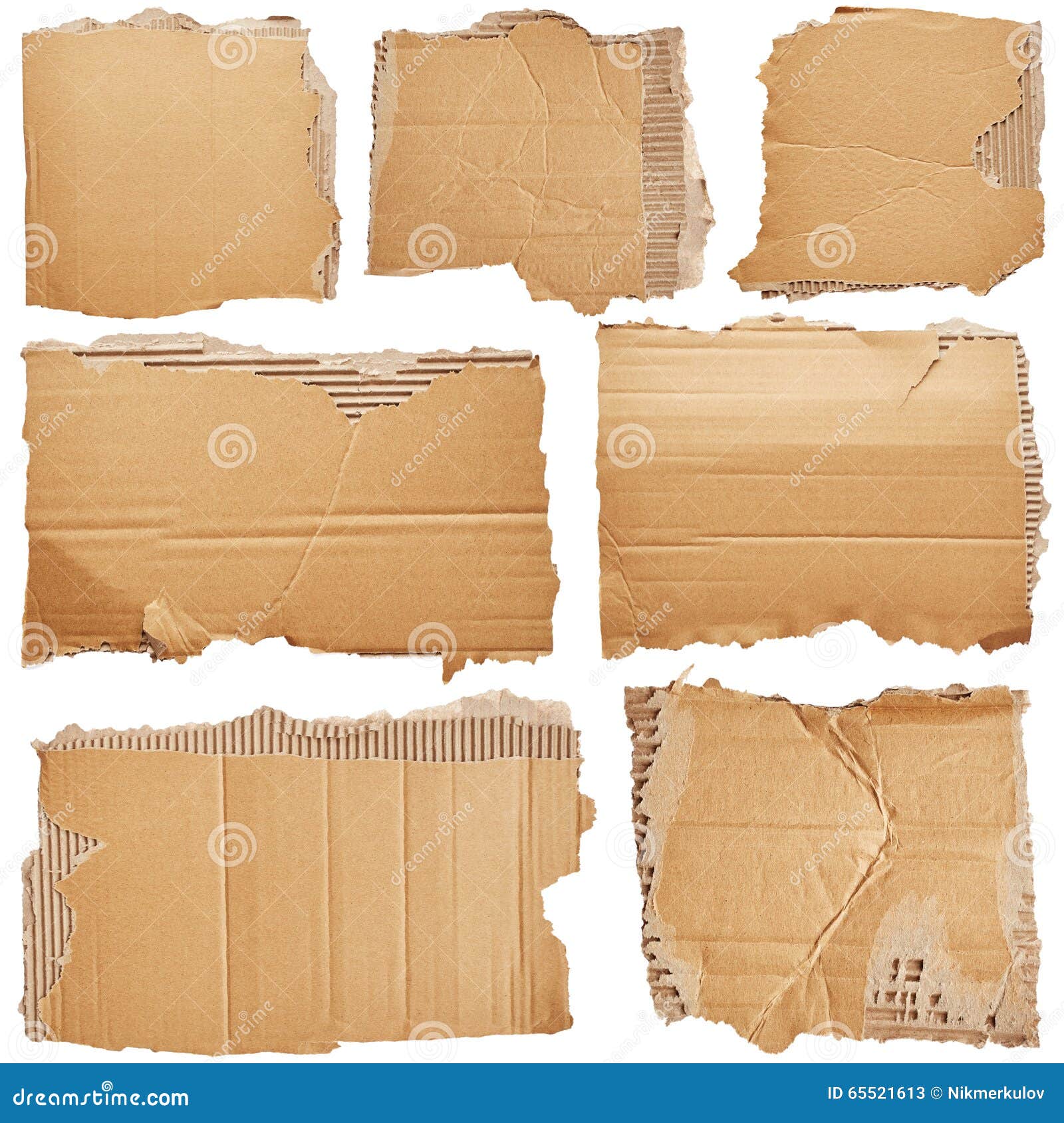 Set of pieces of cardboard stock image. Image of ripped - 65521613