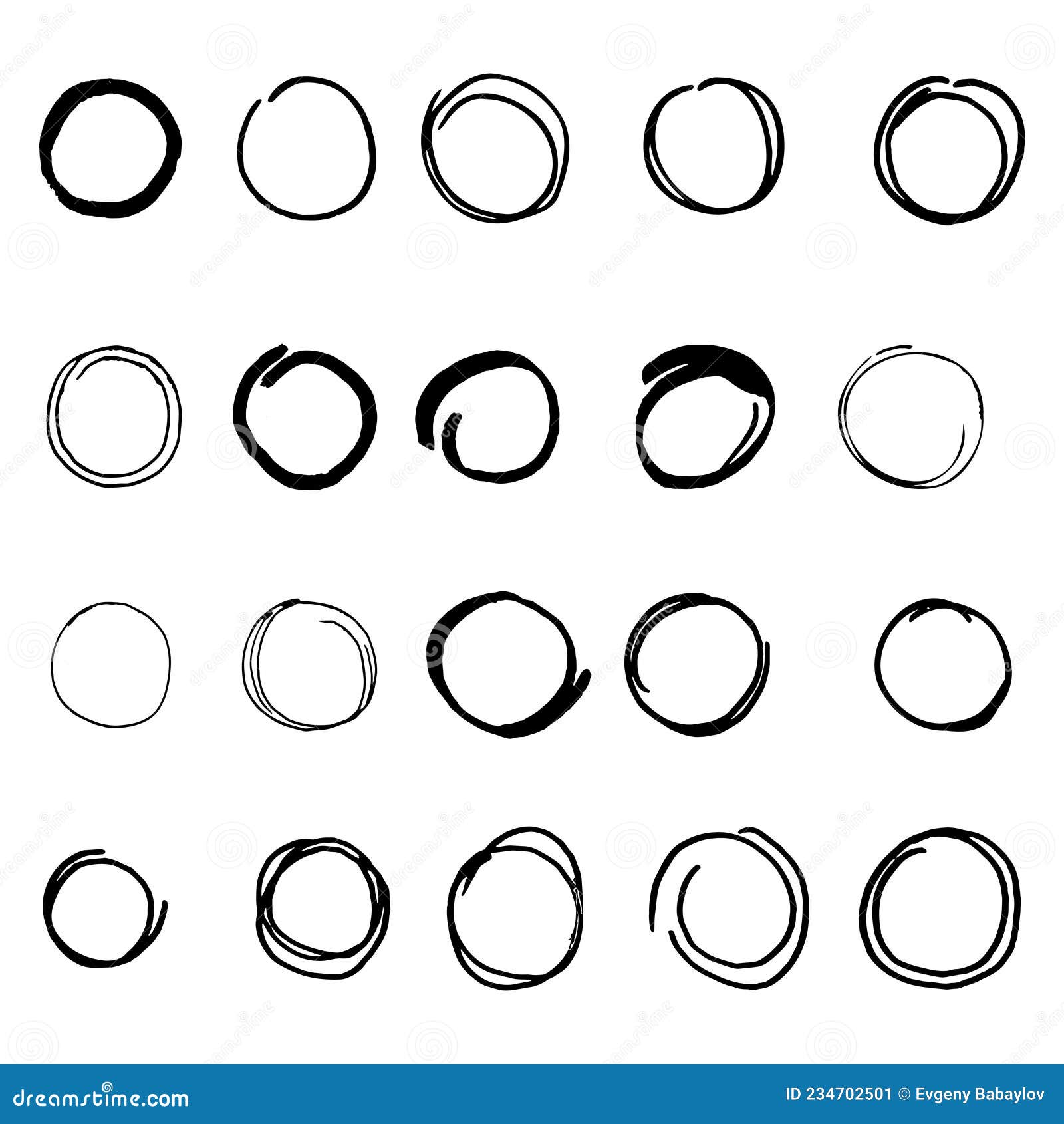 Set of 20 Pieces Different Circles - Vector Illustration Stock Vector ...