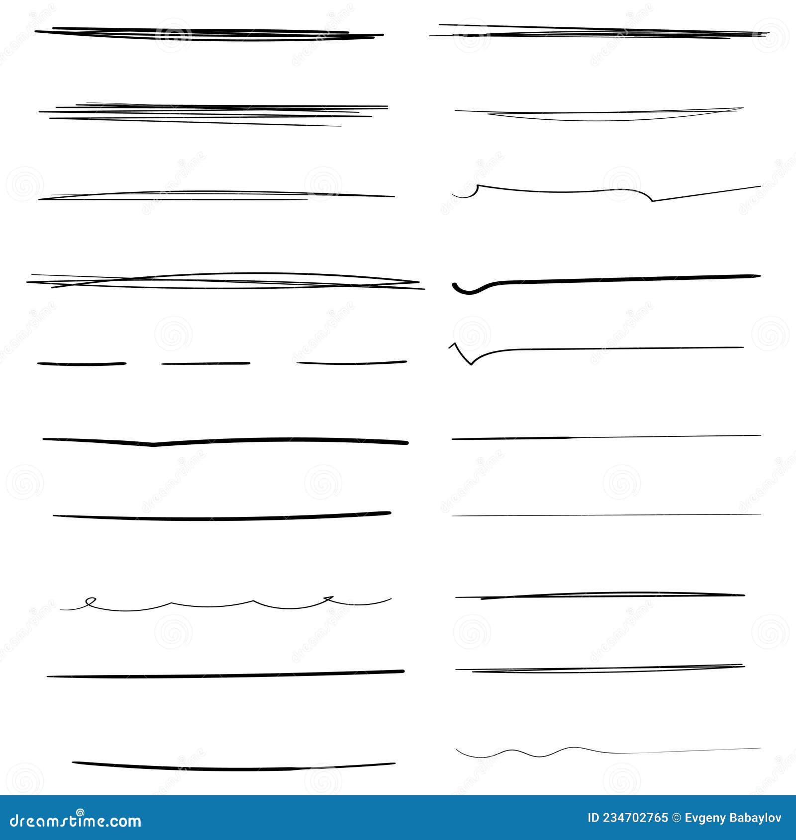 Set of 20 Pieces Different Lines - Vector Illustration Stock Vector ...