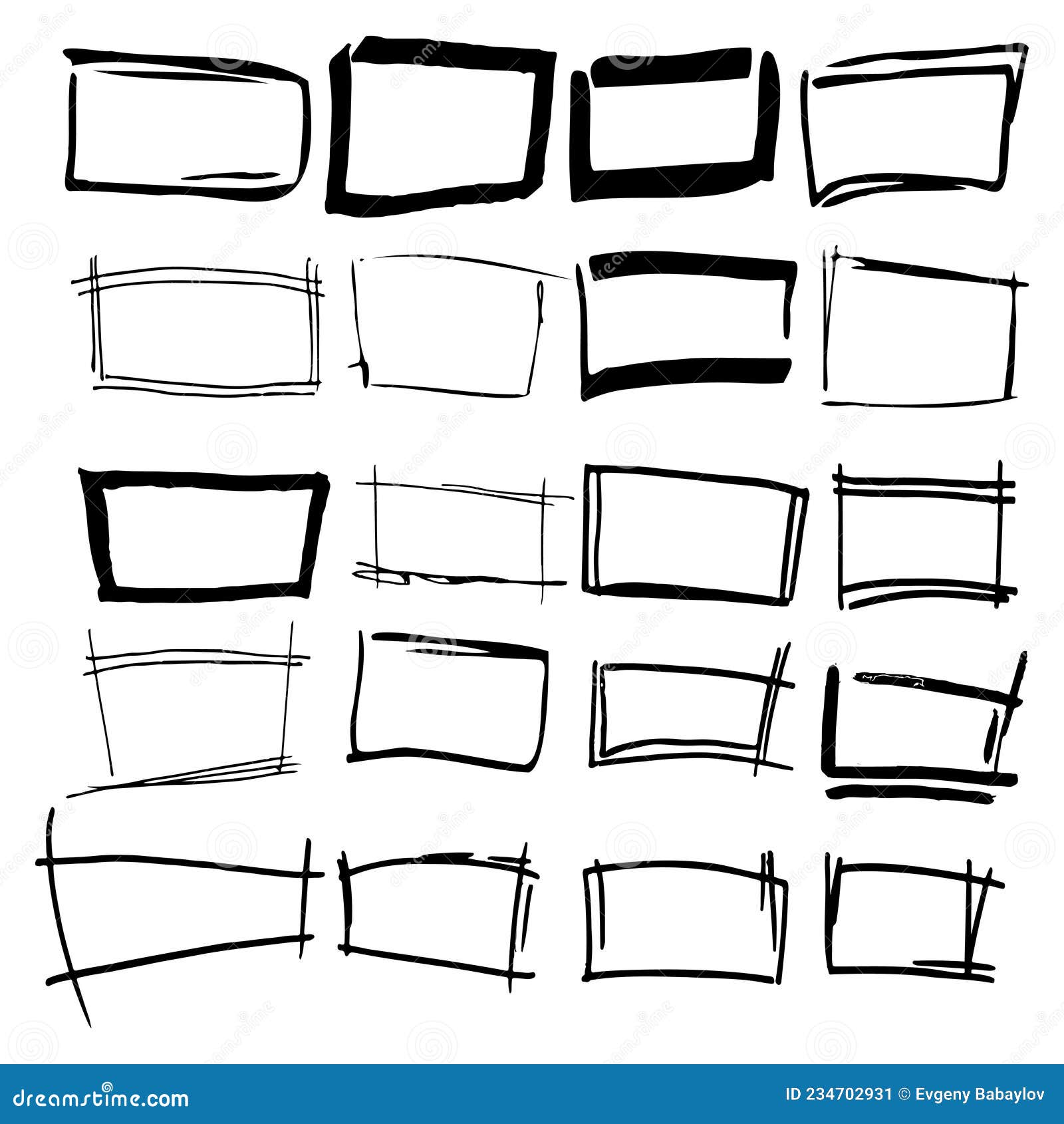 Set of 20 Pieces Different Rectangles - Vector Illustration Stock ...