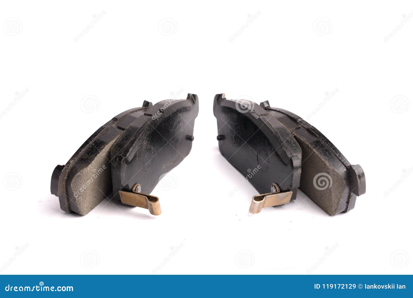 Set of 4 Pieces of New Front Disc Brake Pads, Isolated on White Stock ...