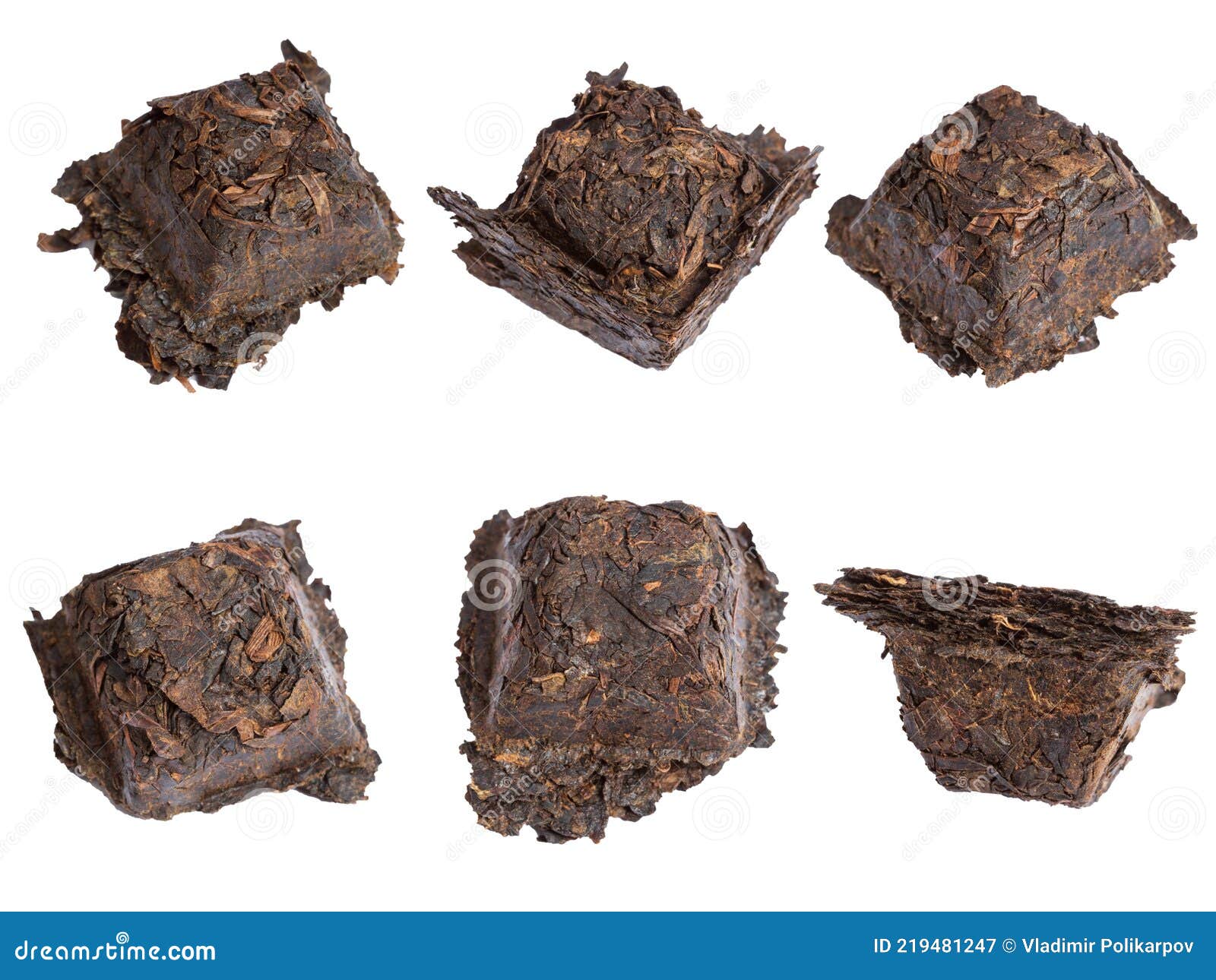 Set of Pieces of Pressed Tea Isolated on a White Background Stock Image ...