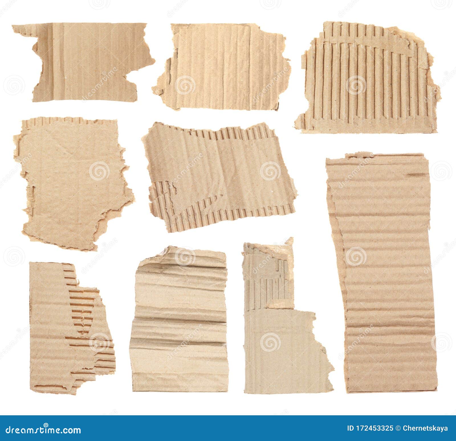 Set with Pieces of Torn Cardboard on Background Stock Image - Image of ...