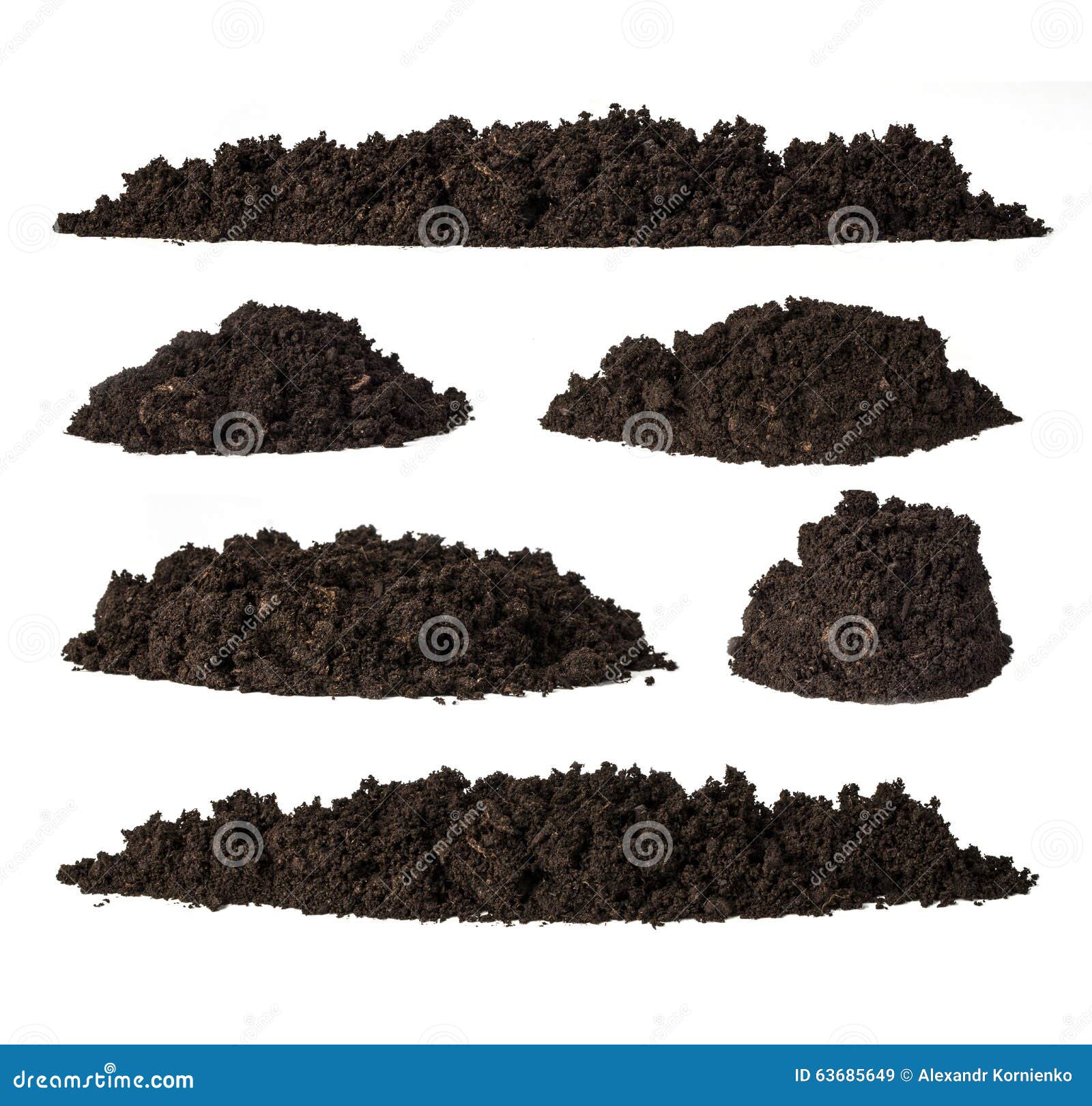 Pile Of Wet Soil Isolated On White Background Royalty-Free Stock Photo ...