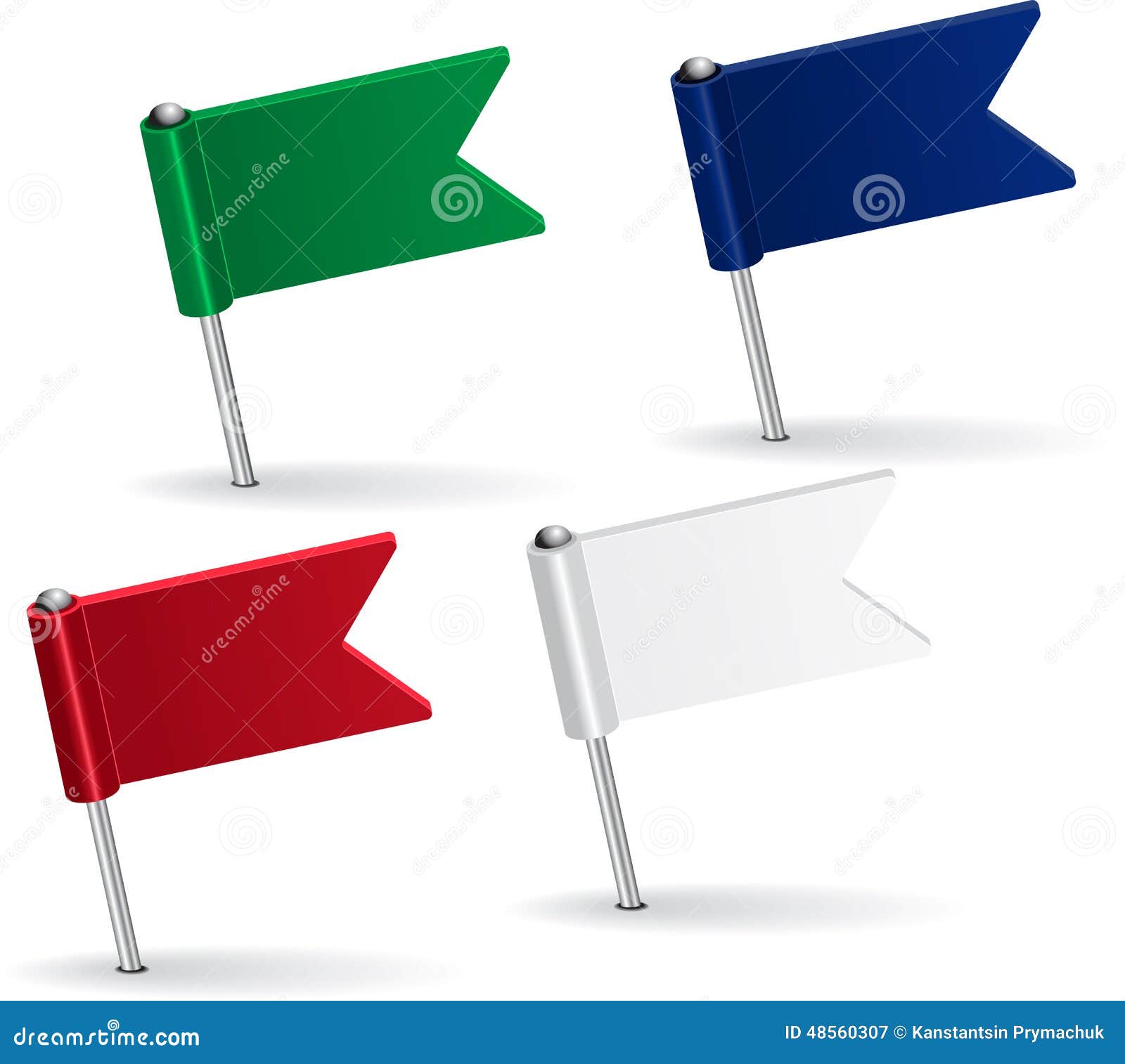 Set of Pin Icon Flags. Vector Illustration Stock Vector - Illustration ...