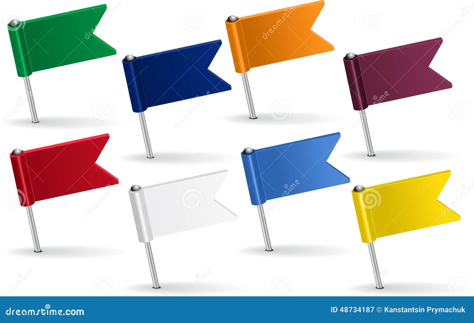 Set of Pin Icon Flags. Vector Illustration Stock Vector - Illustration ...