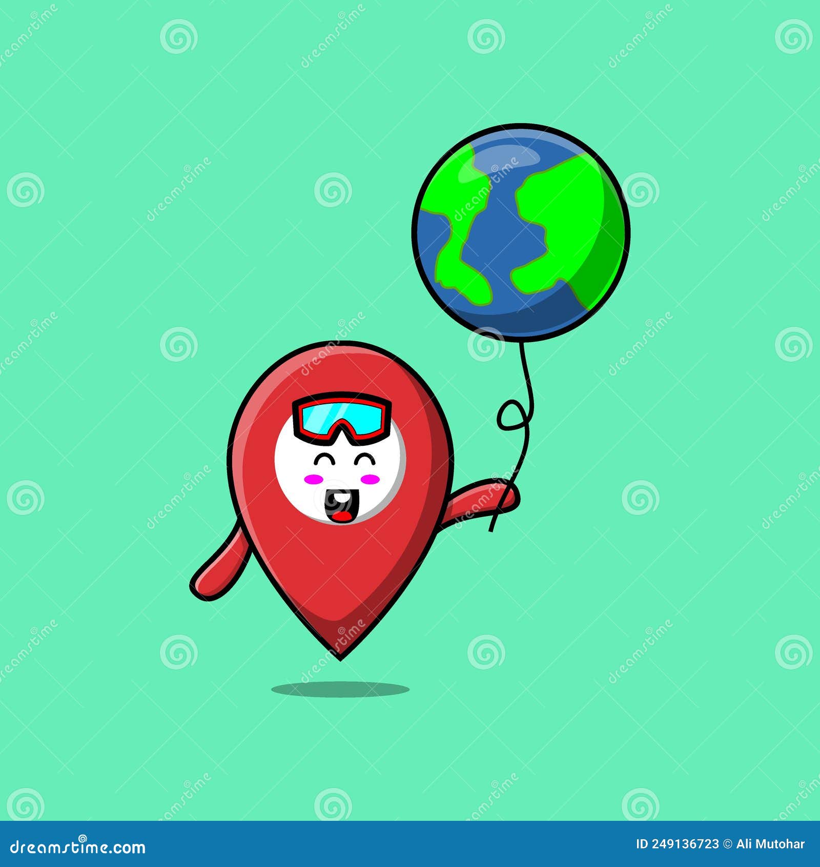 Set Pin Location Cartoon Different Expression Stock Vector ...