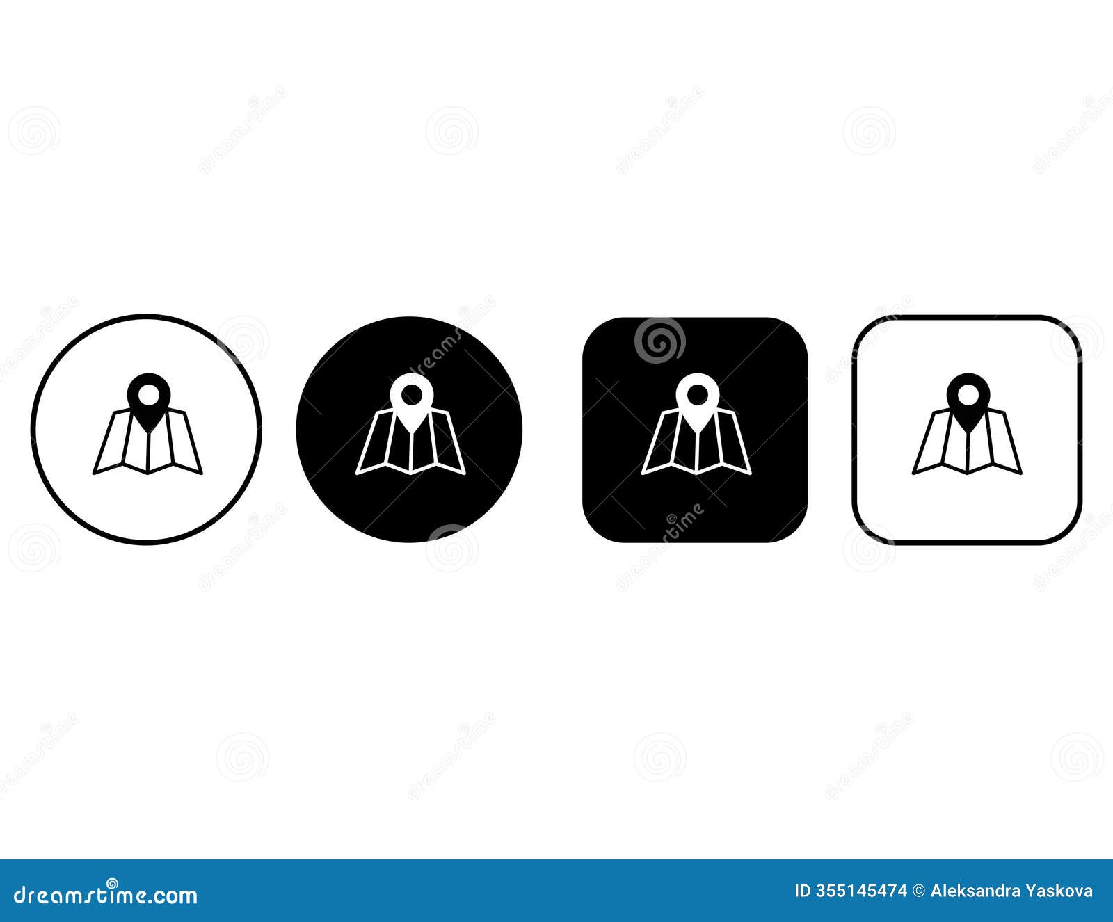 Set of Pin Location Icons. Address Icons Collection Stock Illustration ...