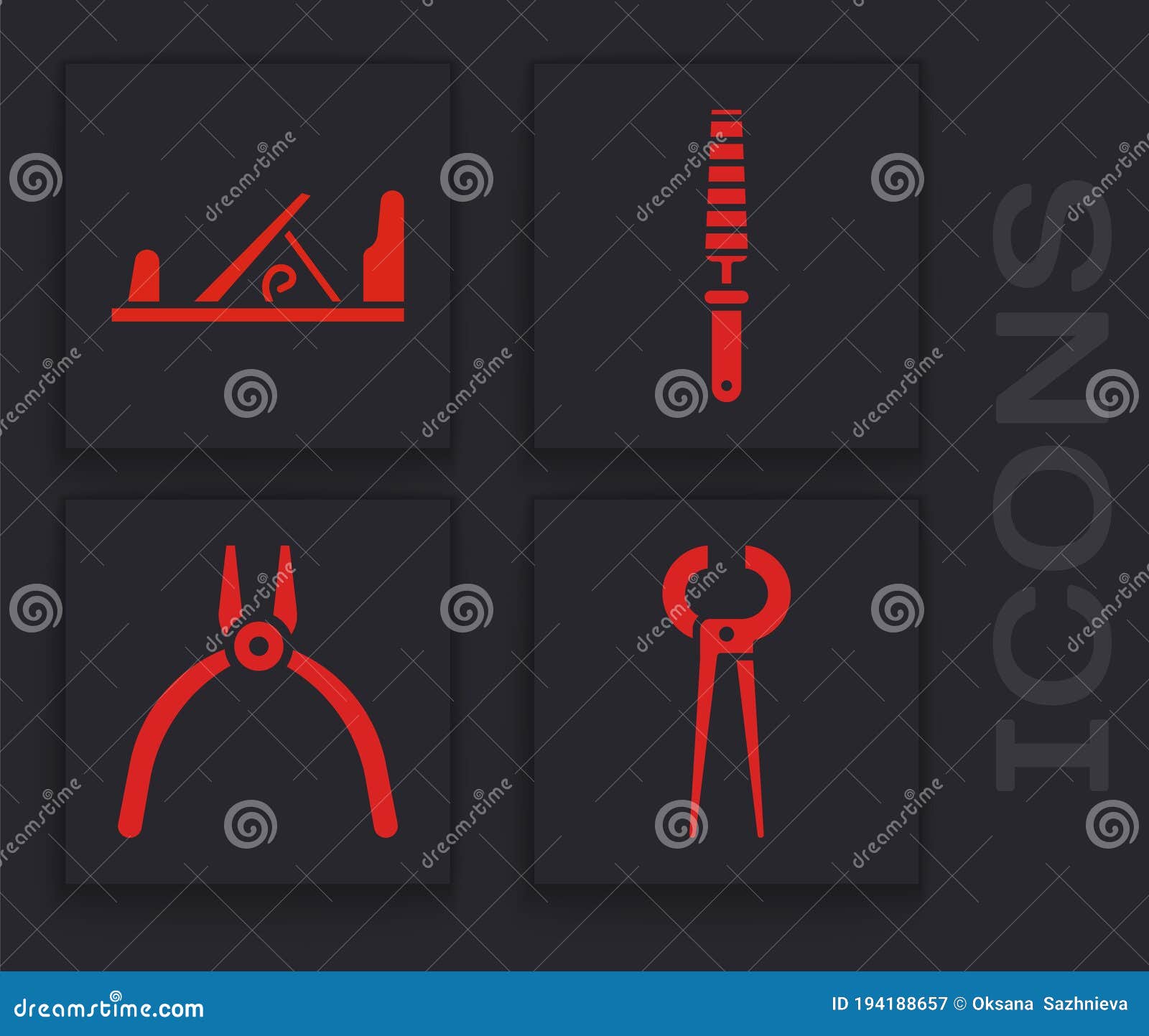 Set Pincers and Pliers, Wood Plane Tool, Chisel Tool for Wood and ...