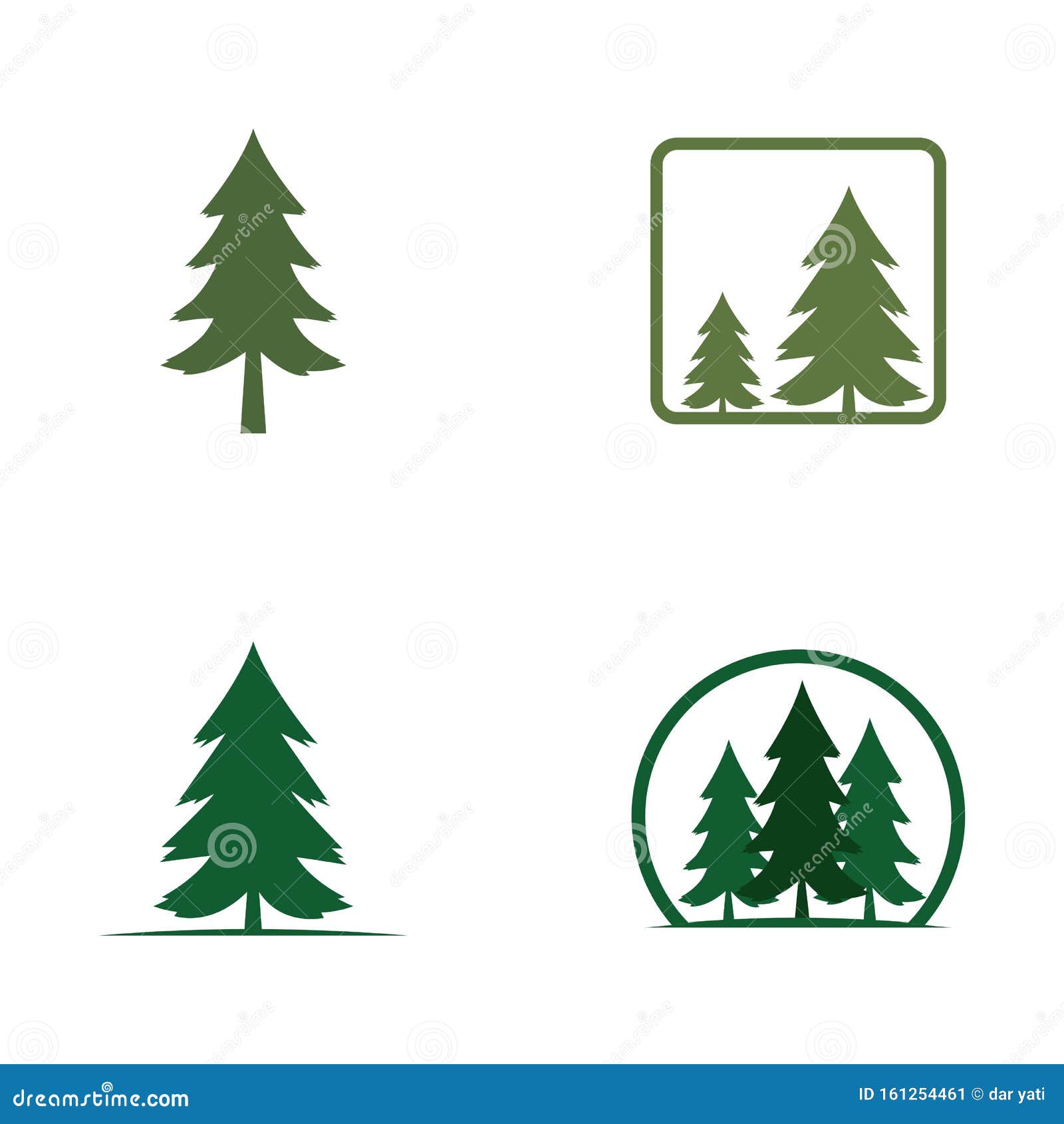 Set of Pine Tree Logo Vector Stock Vector - Illustration of forest ...
