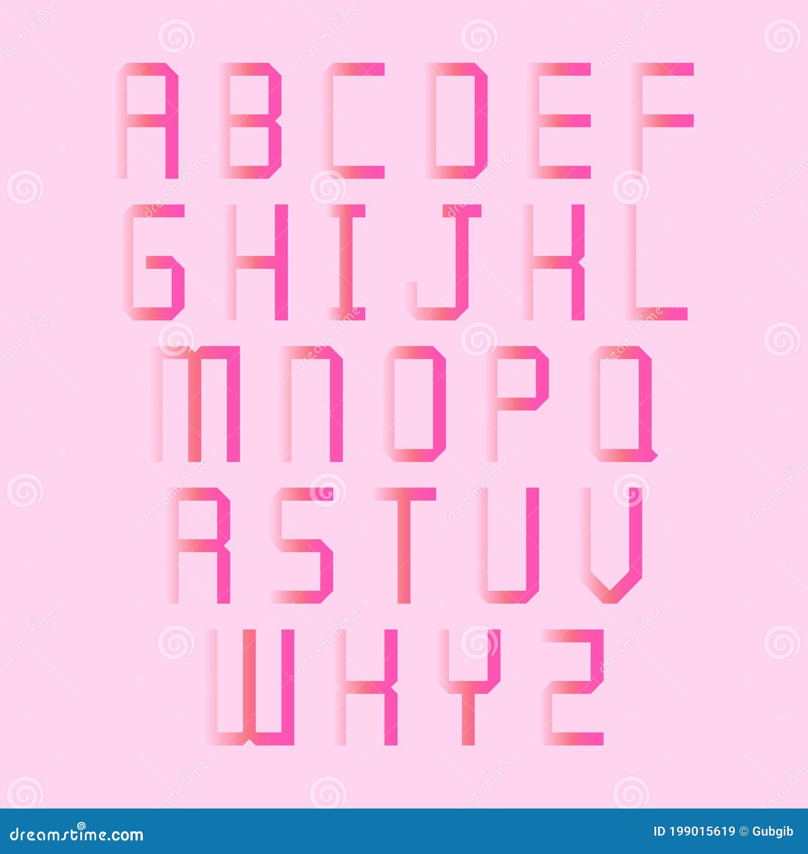 Set of Pink Alphabet Letters Stock Vector - Illustration of icon ...