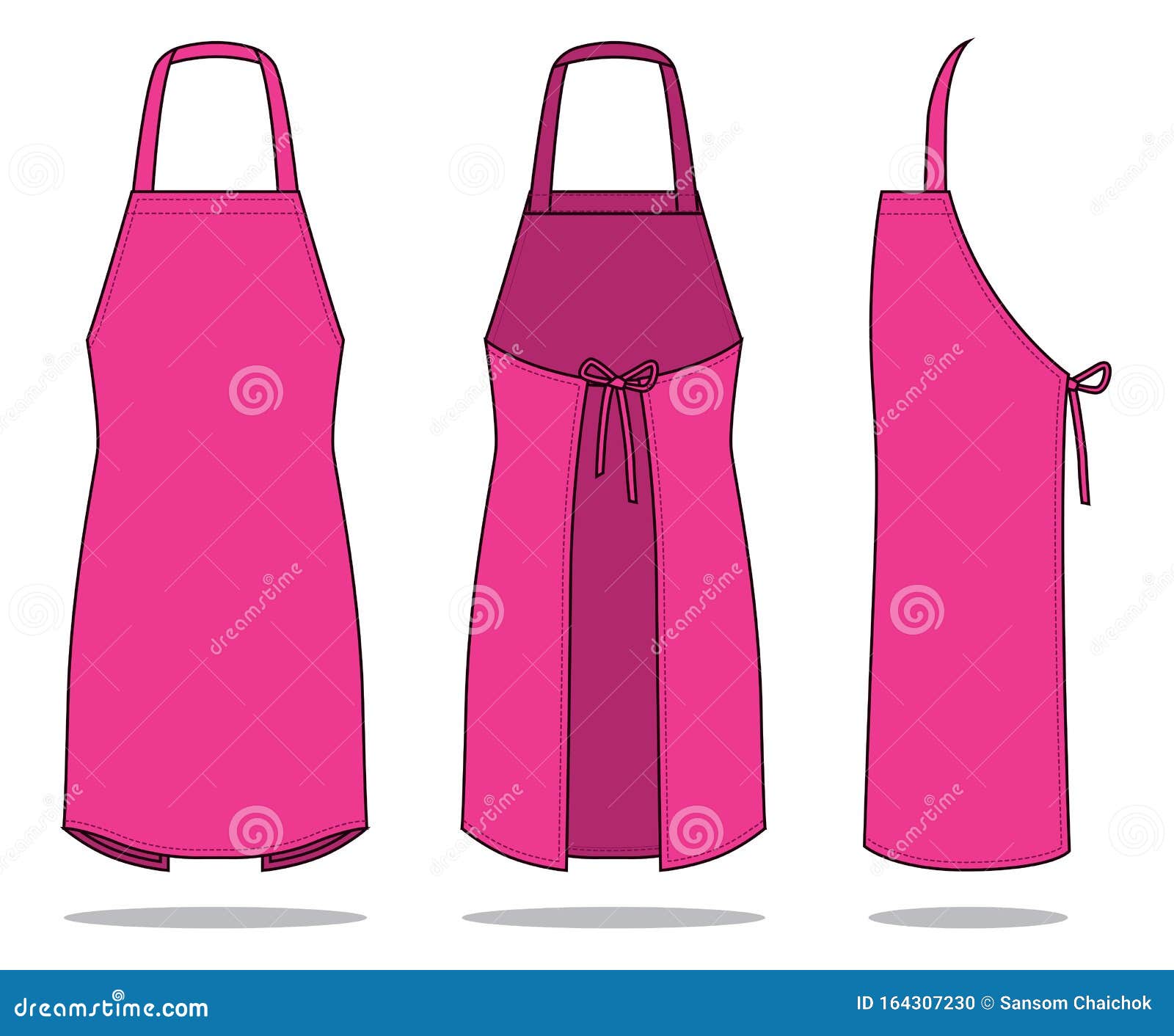 Blank Pink Apron Template on White Background Stock Illustration ...