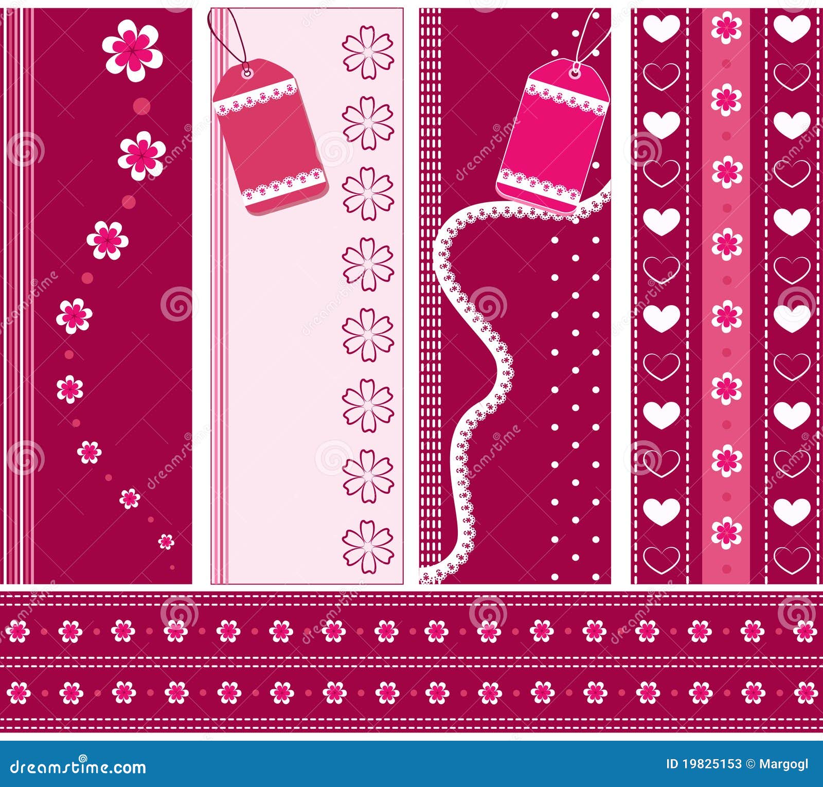 Set pink banners. stock vector. Illustration of bright - 19825153