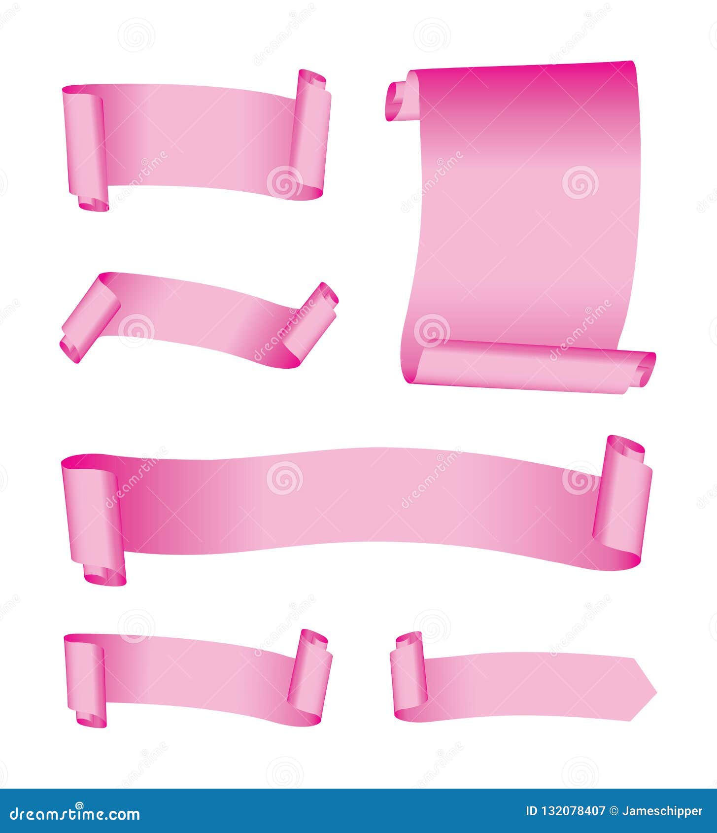 Set of pink banners stock vector. Illustration of decoration - 132078407
