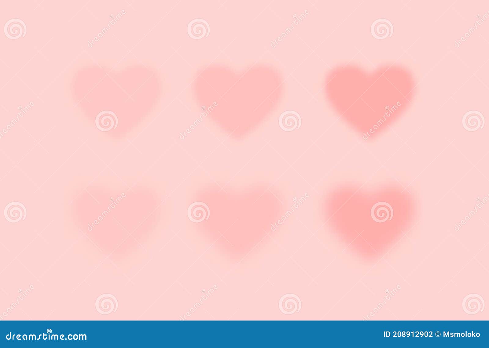 Set of Pink Blurred Hearts, Vector Illustration. Stock Illustration ...