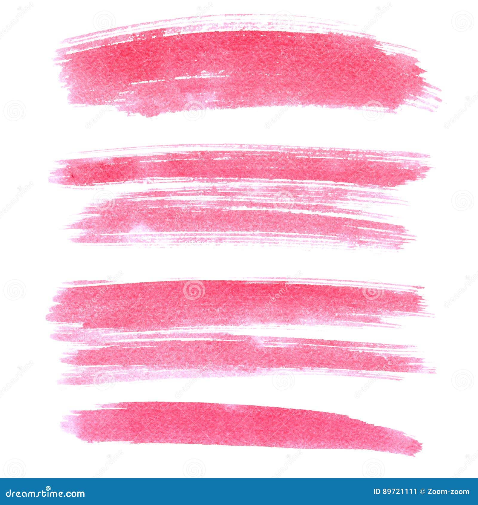 Set of pink brush strokes stock illustration. Illustration of backdrop ...