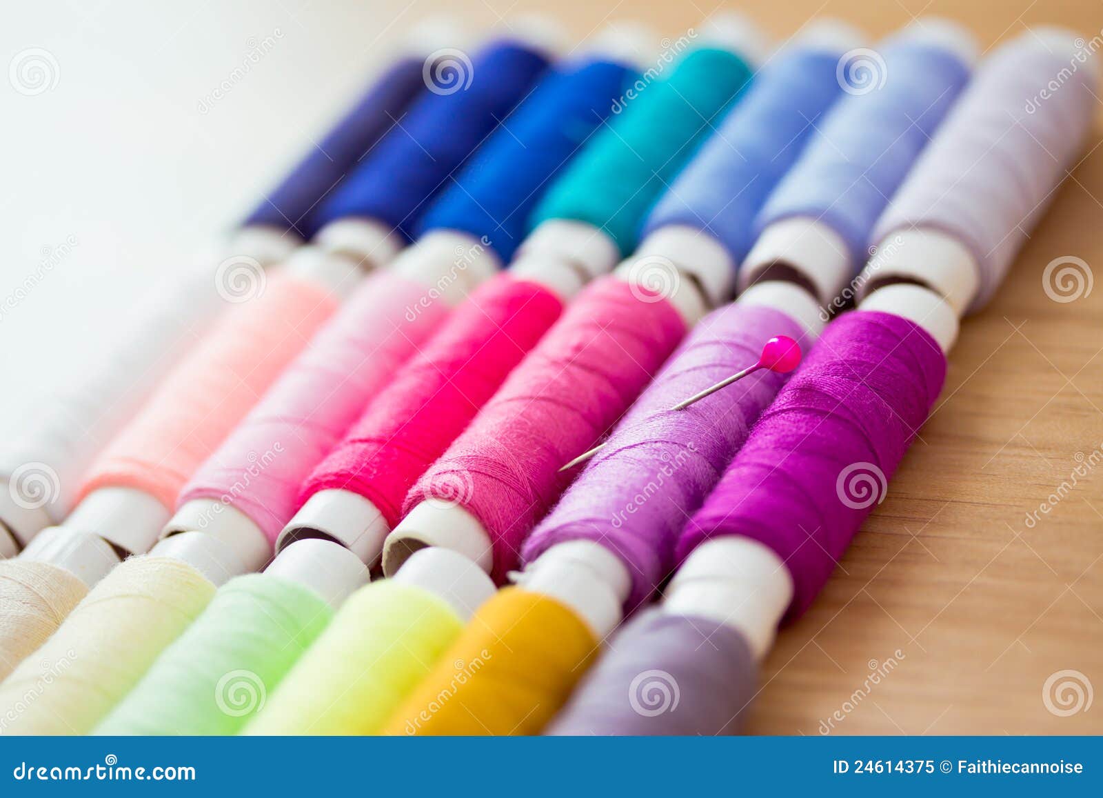 Set of Pink Colorful Sewing Threads Stock Image - Image of colors ...