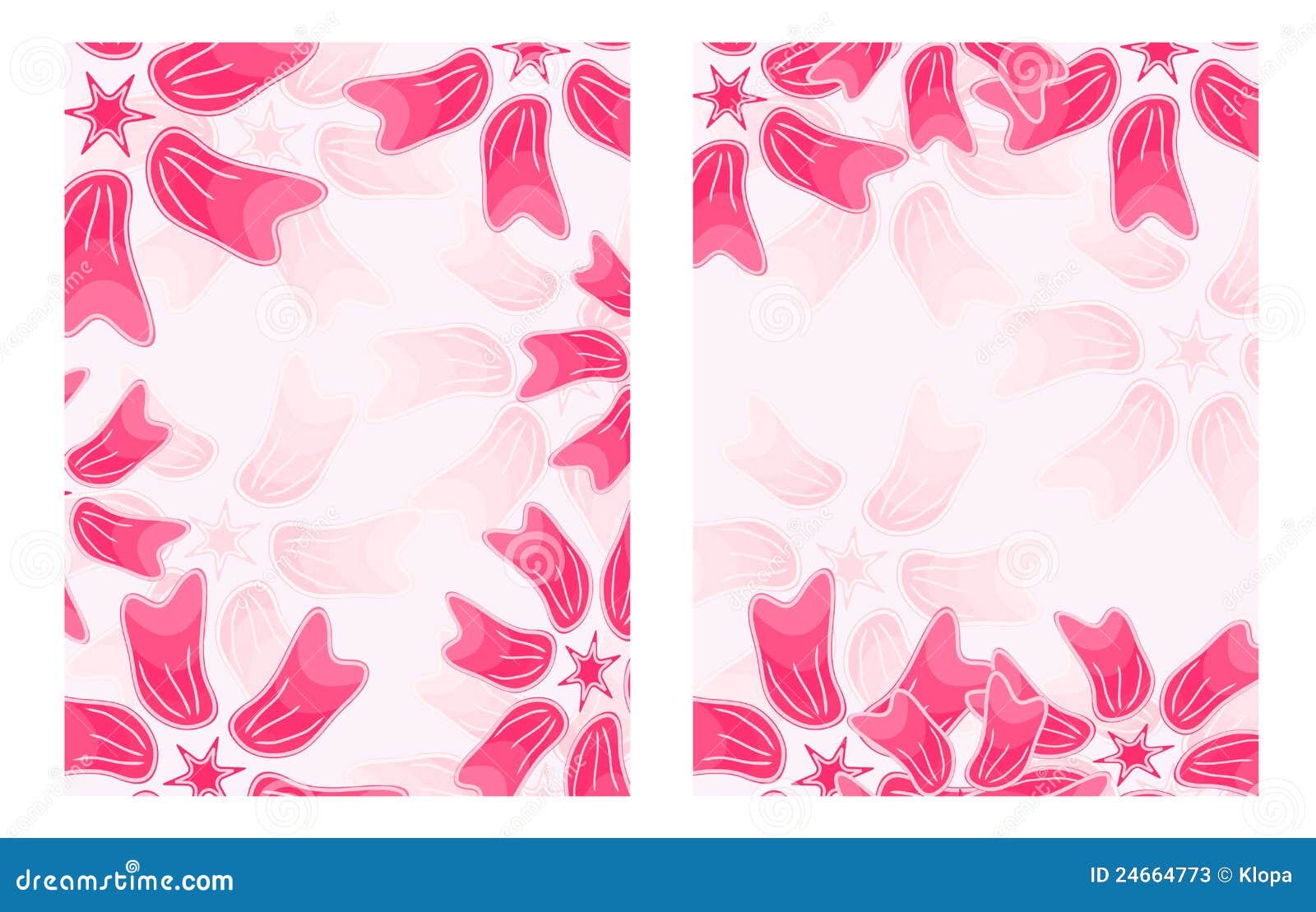 Set of Pink Floral Card stock vector. Illustration of frame - 24664773