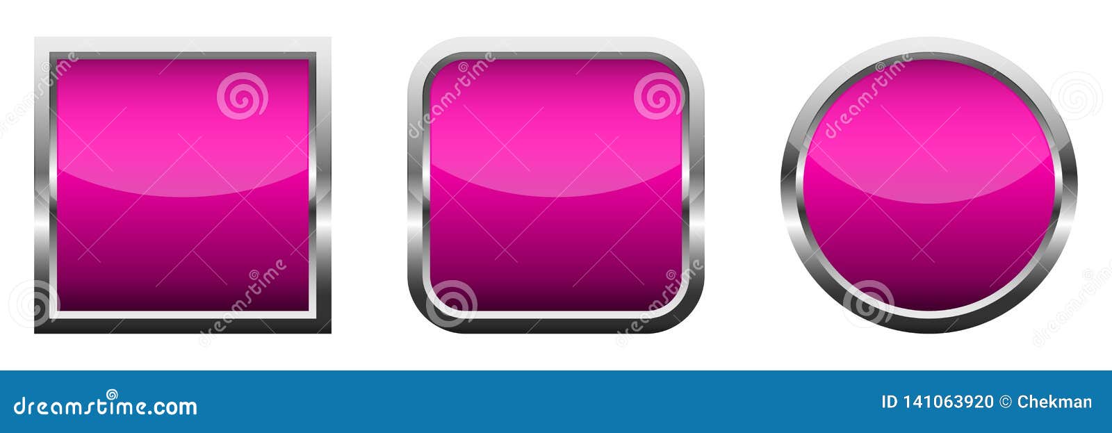 Set of Pink Glossy Buttons. Vector Illustration Stock Illustration ...
