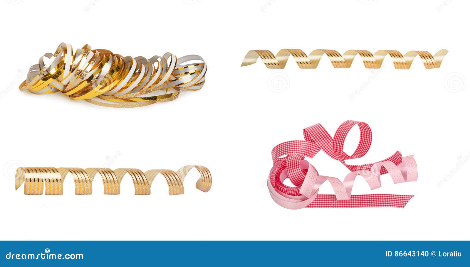 Set of Pink and Gold Paper Horizontal Ribbon Stock Photo - Image of ...