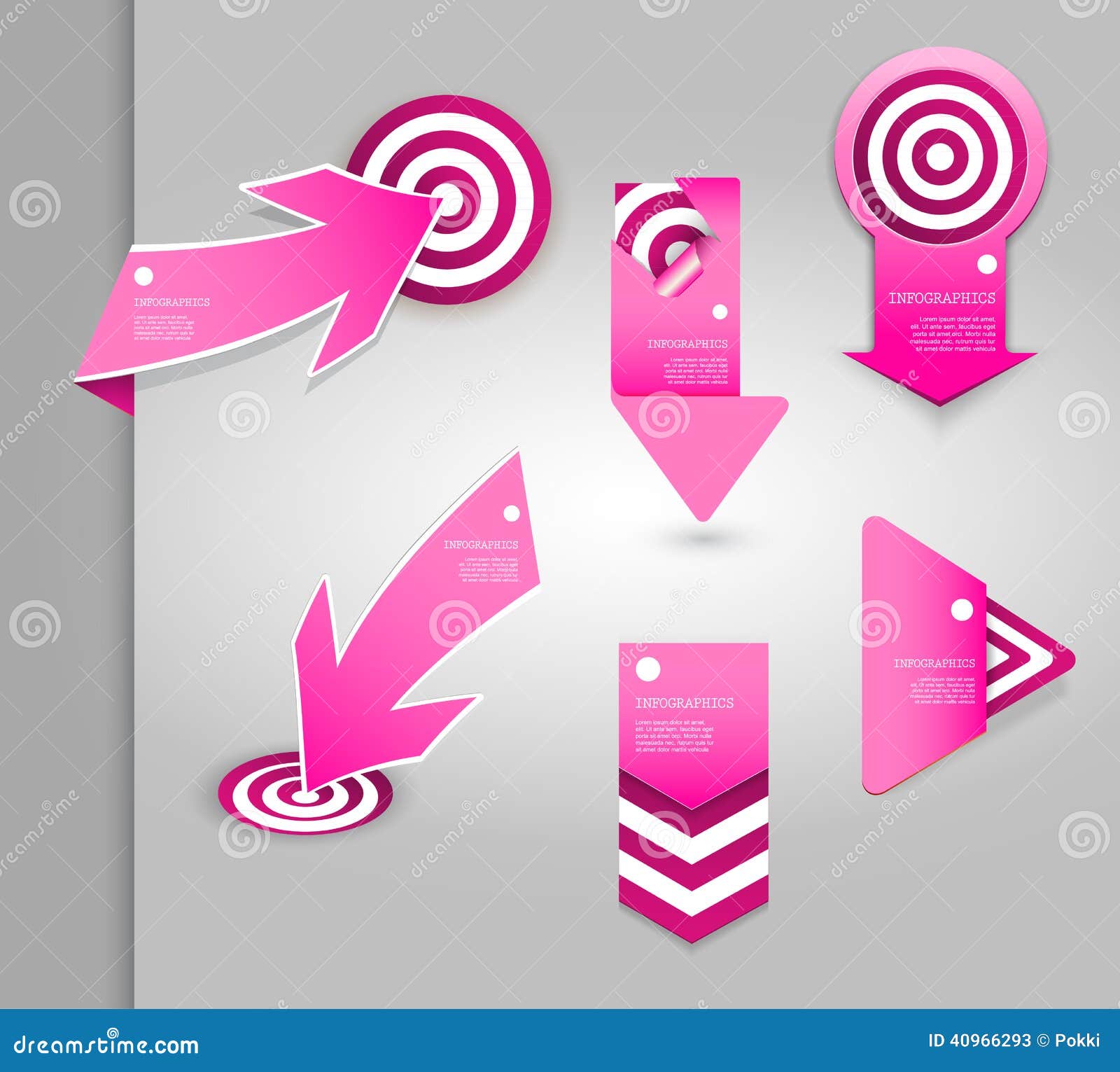 Set of Pink Labels for Wide Variety of Use. Stock Vector - Illustration ...