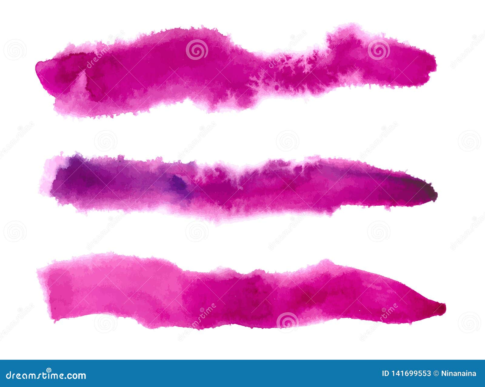 Set of vector pink strokes stock vector. Illustration of isolated ...