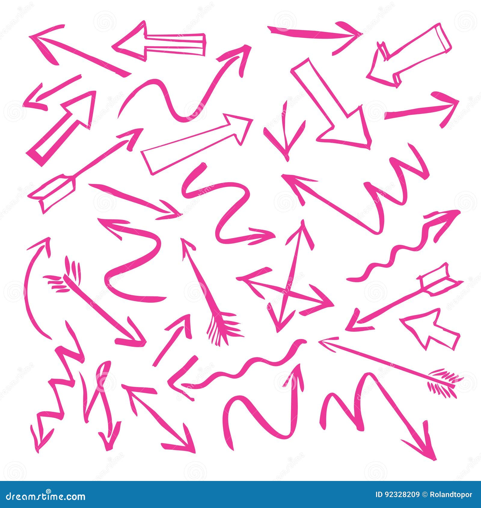 Set of pink vector arrows stock vector. Illustration of advertising ...