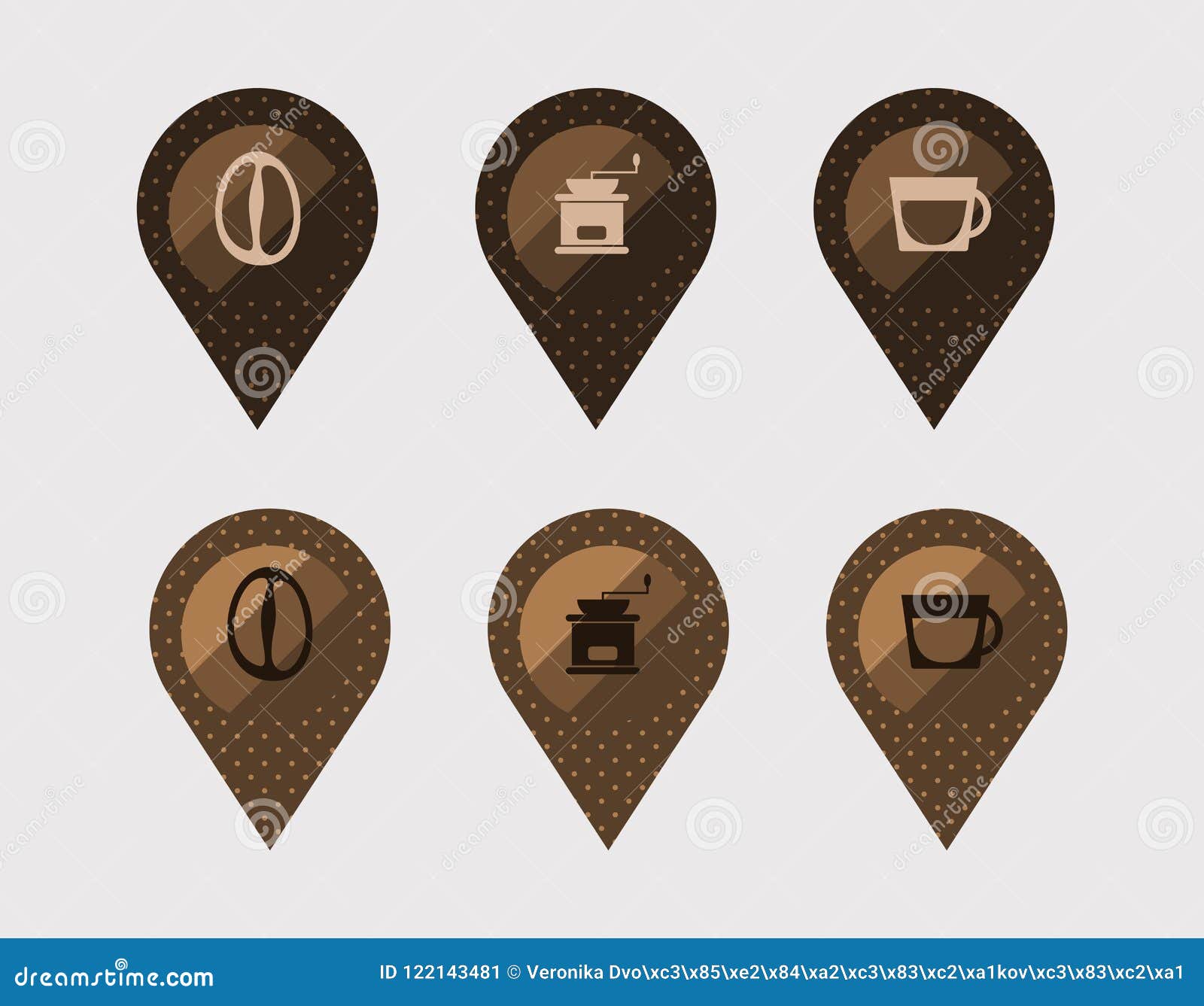 Set of Pins with Cafe Theme. Stock Vector - Illustration of bean ...