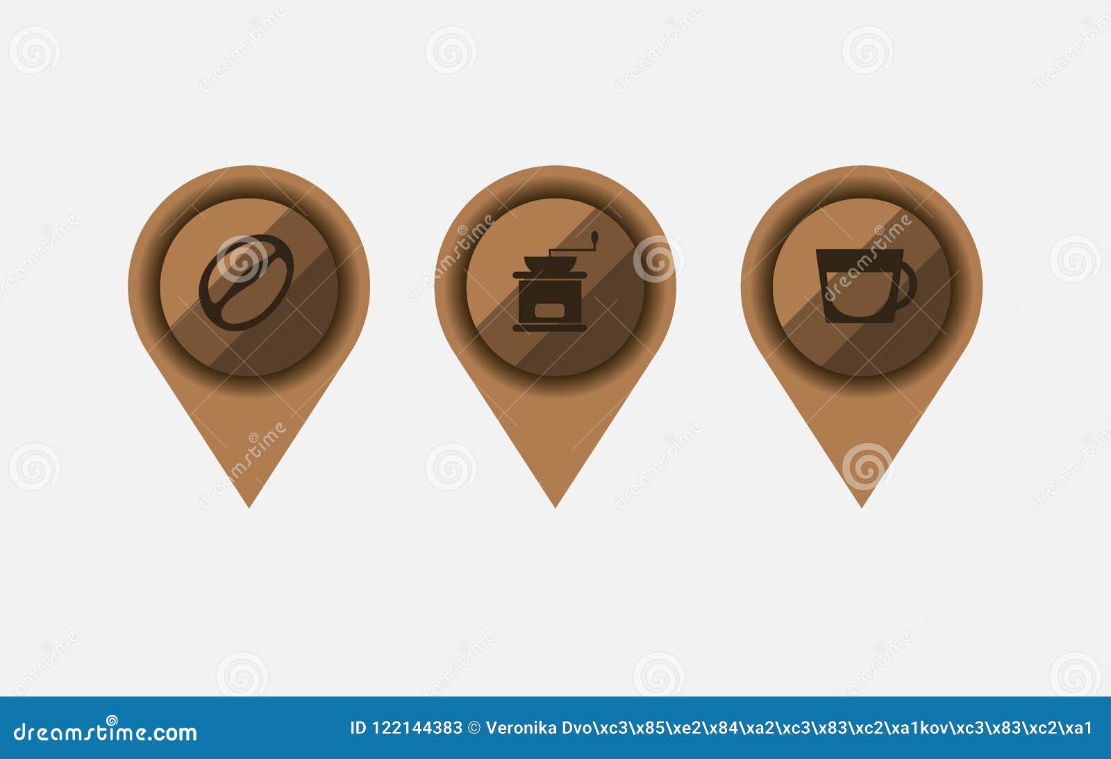 Set of Pins with Cafe Theme. Stock Vector - Illustration of pictogram ...