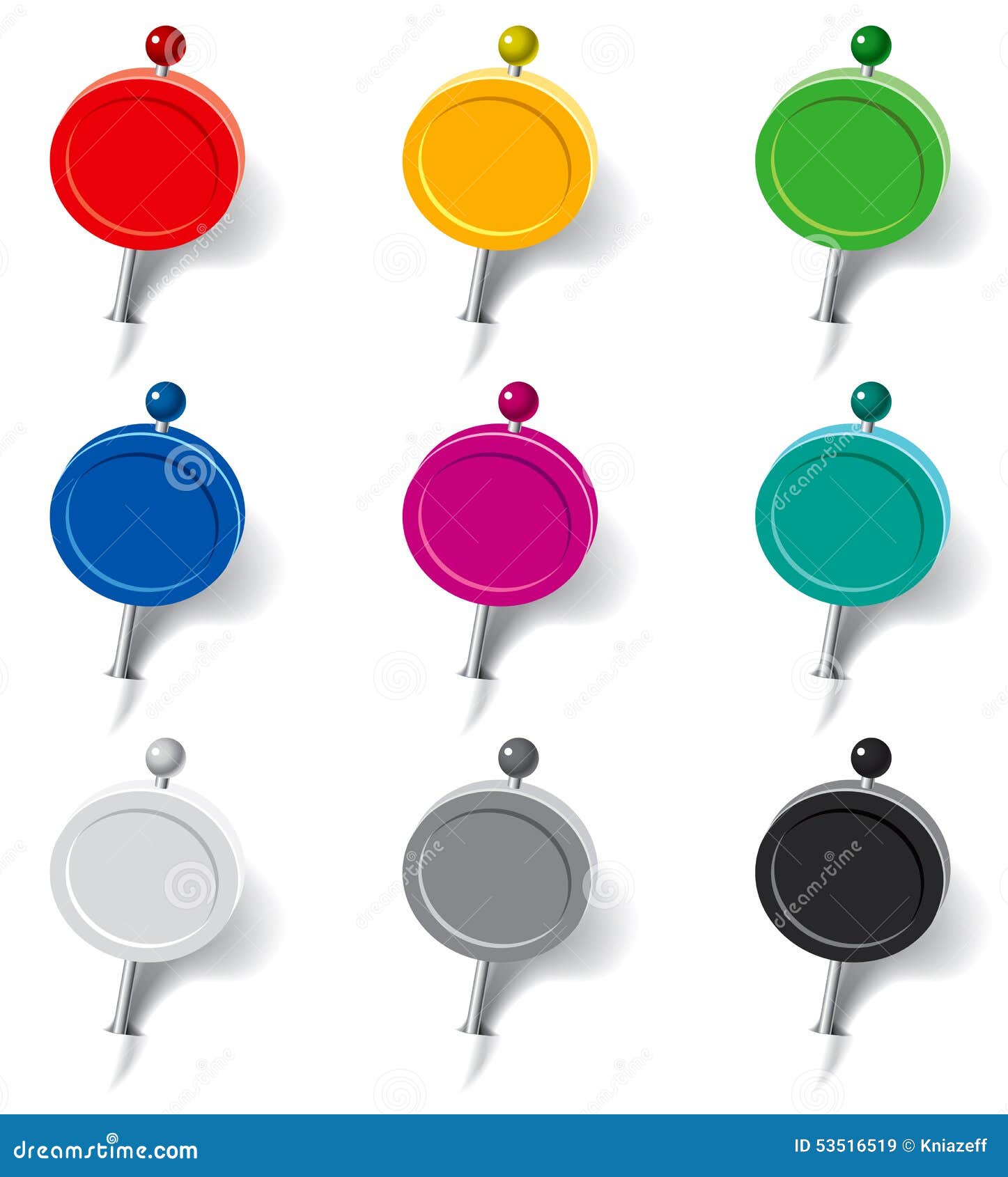 Set of Pins in the Form of Multi-colored Flags Stock Vector ...