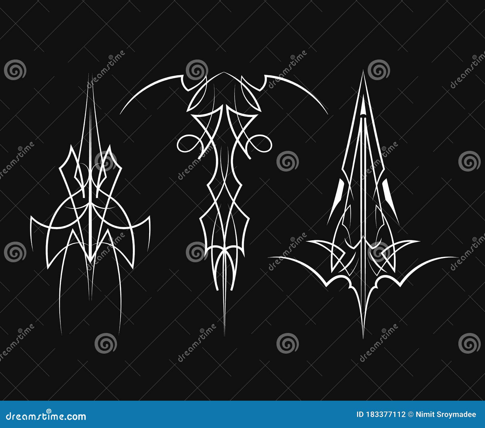 Set Of Vintage Pinstripe Line Art. Vector Illustration | CartoonDealer ...