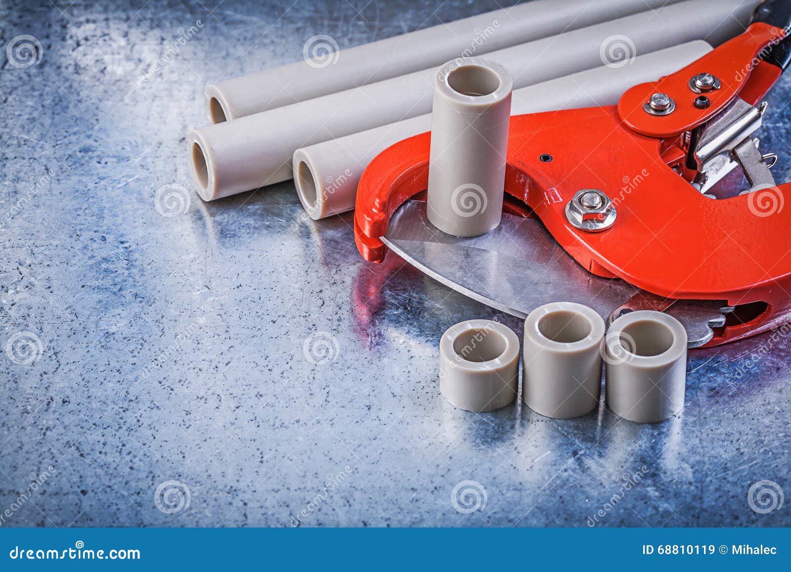 Set of Pipe Coupling Tools on Metallic Background Construction C Stock ...