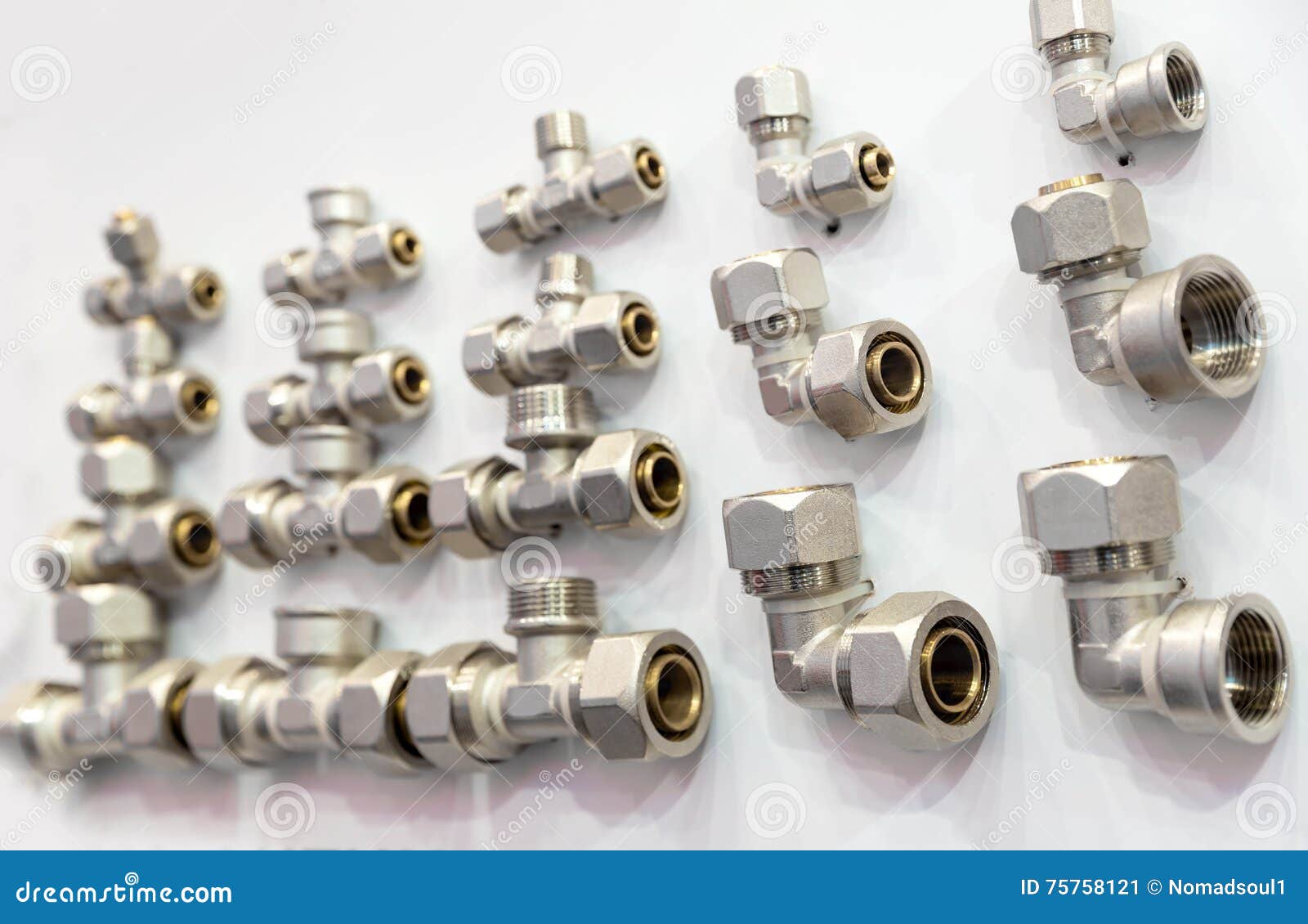 Set of Pipe Fittings and Fixturing Components Stock Image - Image of ...