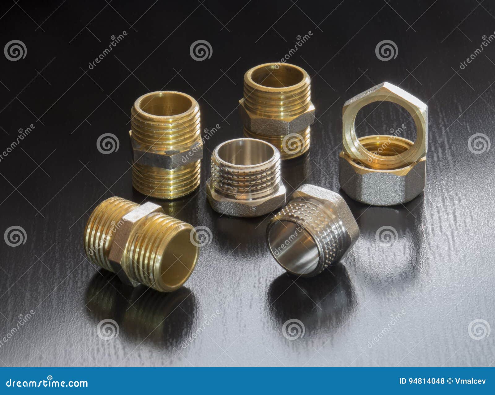 Set of pipe fittings stock photo. Image of tools, metal - 94814048